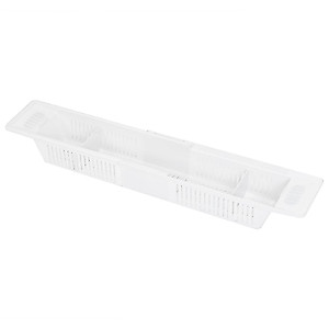 POCREATION Bathtub Tray, Bath Toy Organizer Storage Basket, Expandable Bathtub Caddy for Shampoo Shower Gel in The Bathroom