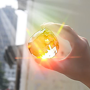 MerryNine Clear Crystal Ball Prism Sun Shine Catcher Rainbow Pendants Maker, Hanging Crystals Prisms for Windows, for Feng Shui, for Gift(80mm/3.15" 1pack)