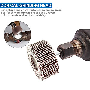 Mixiflor 50 Pack Abrasive Flap Wheel Sande,1" x 1" x 1/4" Shank Mounted Flap Wheels,80 Grit Aluminum Oxide for Remove Rust and Weld Burr,1/4 Shank Fits All Drills