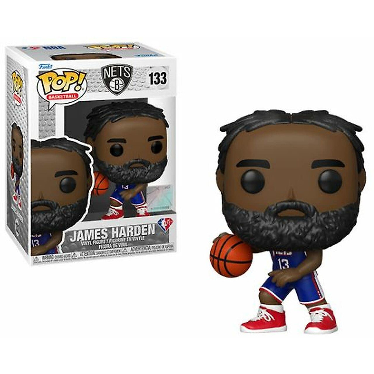 POP NBA: Nets - James Harden (City Edition 2021) Funko Vinyl Figure (Bundled with Compatible Box Protector Case)