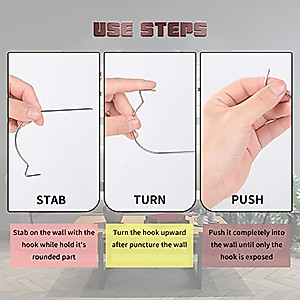 30 Pcs Wall Picture Hangers Without Nails - PinCute Hercules Hooks for Hanging Picture, Planters, Clocks and More, Stainless Steel