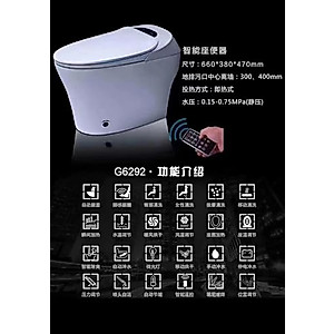 Wonder Comfort Smart Toilet with Remote/Foot Sensor/Various Washing Settings/Heated Seat, Tankless-Bidet-Toilet with Knob Control/Automatic Powerful Flush/Auto Shut-off