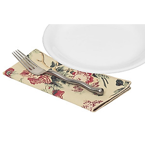 Decorative Things Cloth Napkins Set 4 Cotton Table Linen Napkins Wedding Table Décor Garden Party Rose Floral Bridal Shower 18"x18" Dinner Made in USA