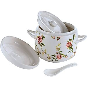 Small Ceramic Stew Pot with Lid Premium Steam Soup Bowl Steaming Cup for Home Kitchen Egg Custard Medicinal Herbs Bird's Nest Tonic, Oven Dishwasher Safe, 650ML (Yellow)