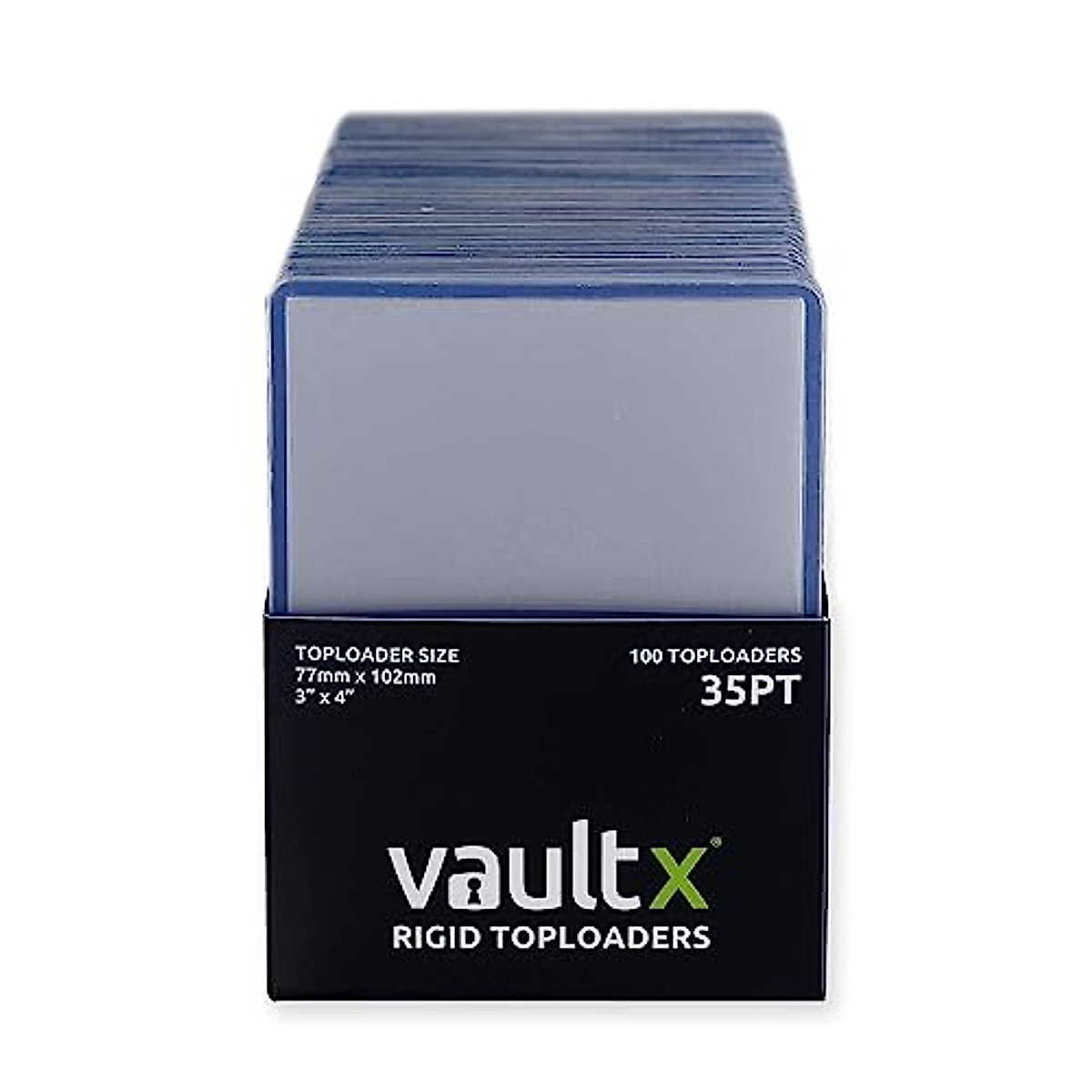 Vault X Premium Extra Thick Seamless Toploaders 35pt - 3" x 4" Rigid Card Holders for Trading Cards & Sports Cards (100 Pack)