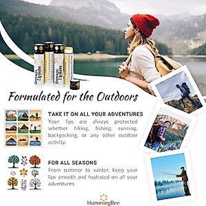 HummingBee Beeswax Lip Balm, Fragance Free, Feel the Difference, Unflavored, Natural Lip Care, 0.17 Ounce, Pack of 4