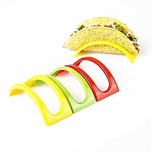 Stackable Taco Stand Up Holders,Colorful Non Toxic BPA Free Rack, Set of 18, 3 Colors