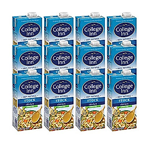 COLLEGE INN Unsalted Chicken Stock, 12 Pack, 32 oz Carton