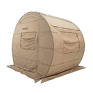 BOG HayMaker Ground Blind with StealthTrac Window System, Pop-Up Hay Bale Imitation, Brush Loops, 600D Water Resistant Fabric, Steel Frame, and Waterfowl Trap Door for Hunting, Shooting, and Outdoors