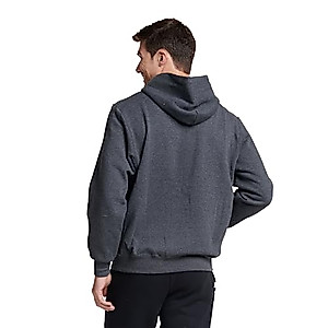 Russell Athletic Men's Dri Power Pullover Fleece Hoodie, Black Heather, Large