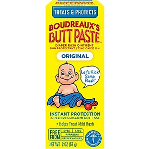 Boudreaux Butt Paste Original Diaper Rash Ointment - 2 oz