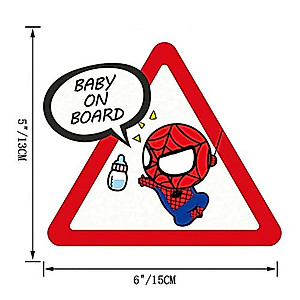Meitinalife Little Superhero Baby on Board 5"x6" Car Stickers and Decals Reflective Kids ON Board Sticker Vinyl Baby in Car Decal for Car Styling Body Door Windshield Window Decoration (2)