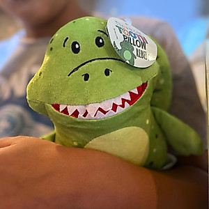 The Tooth Brigade Tooth Fairy Pillow | Fun and Interactive Stuffed Plush Toy with Large Pocket for Lost Teeth, Treasures, Prizes - Perfect for Kids, Boys, & Girls Gift (Rebel Dinosaur)