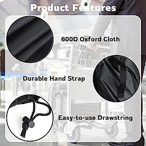 600D Stroller Travel Bag for Single and Double Strollers Gate Check Bag,Lightweight Pushchair Transport Carry Bags with Shoulder Straps for Airplane Travel