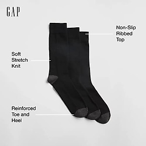 GAP Mens Crew Socks, Multi-Pack Adult Socks, Soft & Stretchy, New Classic Navy, One Size