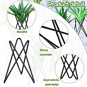 6 Pieces Air Plant Holder Black Metal Tabletop Air Plant Stand Rack Air Fern Display Stand for Home, Office and Wedding Decoration