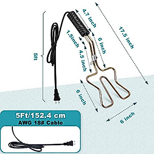 Electric Charcoal Fire Starter Lighter – BBQ Grill Fire Starters for Fireplace Campfires Coal Quick Ignite Briquettes |No Sparks or Flames | 304 Stainless Steel Coils Elements 5ft Long Cable Cord 700W