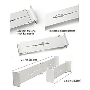 Adjustable Drawer Dividers 2 Pack - Dresser Drawer Organizers - Expandable Clothes Drawer Organization - Drawer Separators for Kitchen, Bathroom, Bedroom or Office - Extensive Expansion(12"-22")