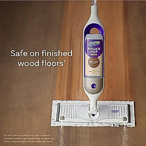 Swiffer PowerMop Wood QuickDry Wood Floor Cleaning Solution with Lemon Scent, 25.3 fl oz, 2 pack