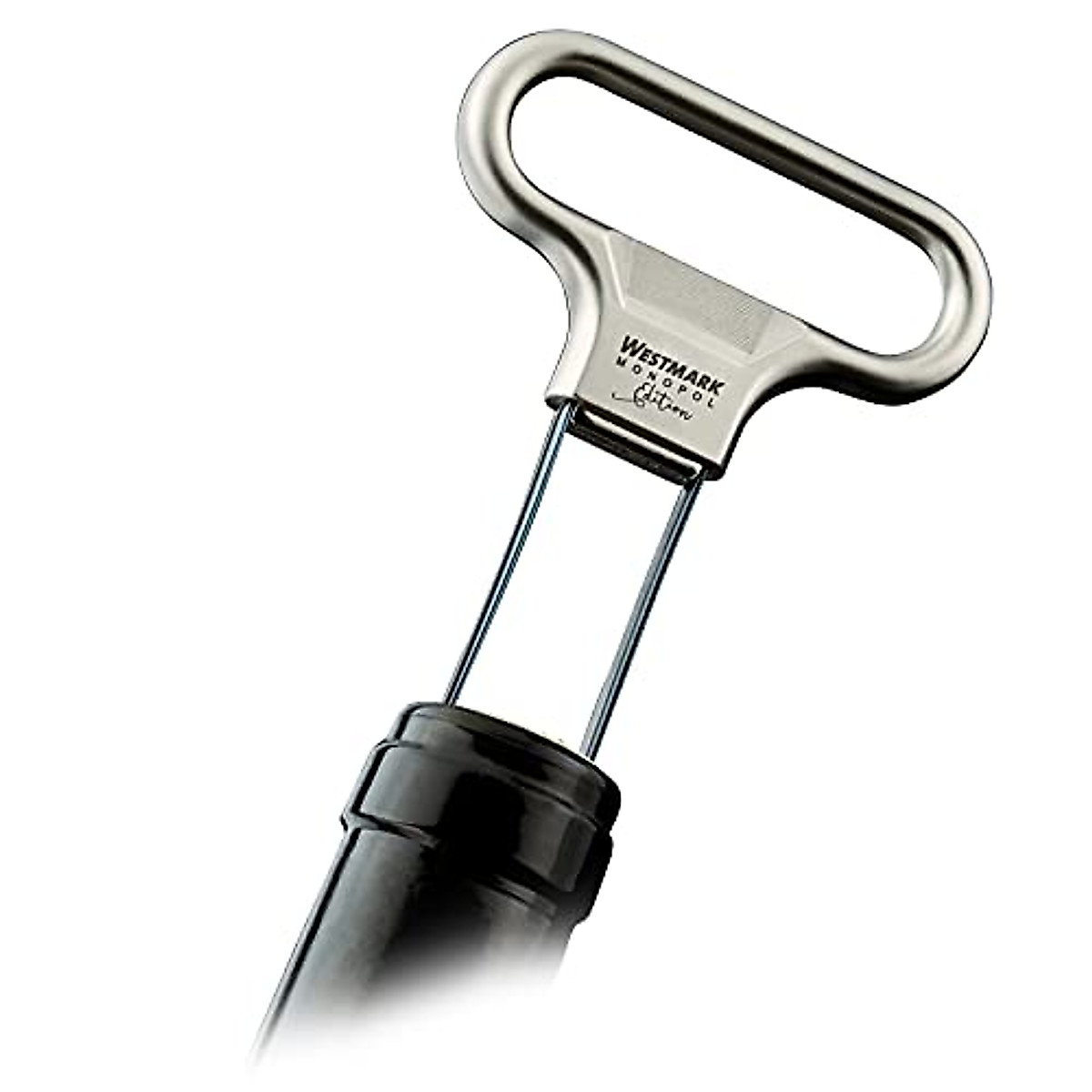 Monopol Westmark Germany Steel Two-Prong Cork Puller with Cover (Silver Satin)