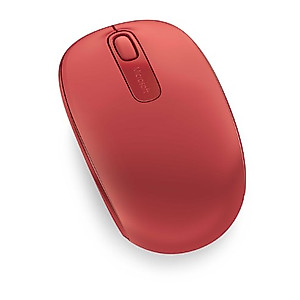 Microsoft Wireless Mobile Mouse 1850 - Flame Red. Comfortable Right/Left Hand Use, Wireless Mouse with Nano transceiver, for PC/Laptop/Desktop, works with Mac/Windows 8/10/11 Computers