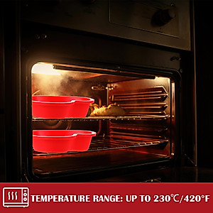 Leriton 12 Pcs Heart Cake Pan Silicone Heart Cake Molds Baking Pan Nonstick Molds for Anniversary Birthday Snack Cupcake Baking (5.5 Inch)