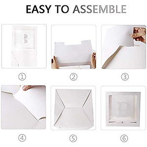 Baby Shower Balloon Boxes Decorations - Baby Boxes with 27 Letters,4pcs Transparent Baby Blocks for Gender Reveal,Wedding，Grad Decorations,Boy Girl Birthday Party Decorations, DIY Name Combination