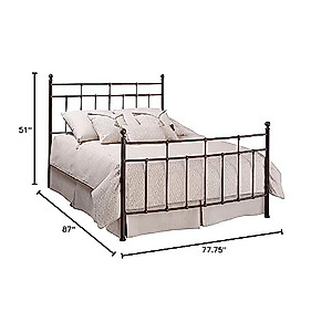 Hillsdale Furniture Providence Bed Set with with Rails, King, Antique Bronze
