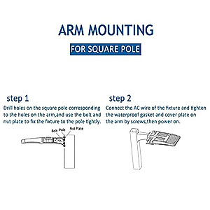 Juyace 300W LED Parking Lot Lights Outdoor Dusk to Dawn Photocell Daylight 5000K IP65 Waterproof Arm Mount Commercial Flood Lights/Yard/Area/Street/Arena/Security Lighting