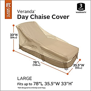 Classic Accessories Veranda Water-Resistant 78 Inch Patio Day Chaise Lounge Chair Cover, Patio Furniture Covers