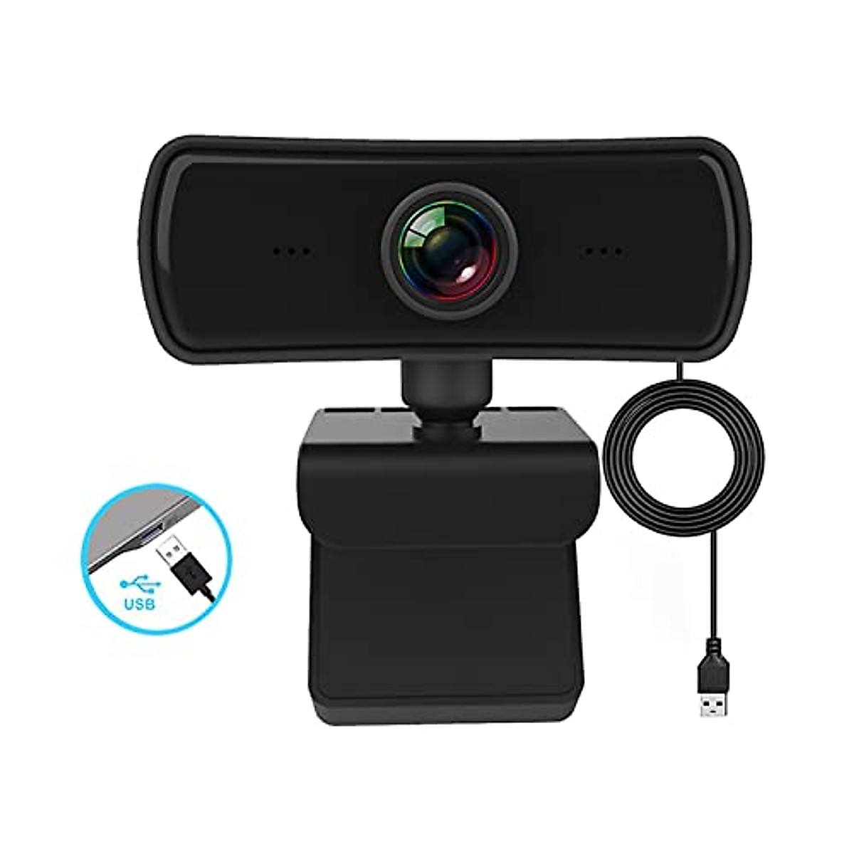 1440P Full HD Camera,Drive Free Streaming Webcam,USB PC Computer Webcam with Microphone Lens Protection Cover,for Recording,Calling,Meeting,Gaming