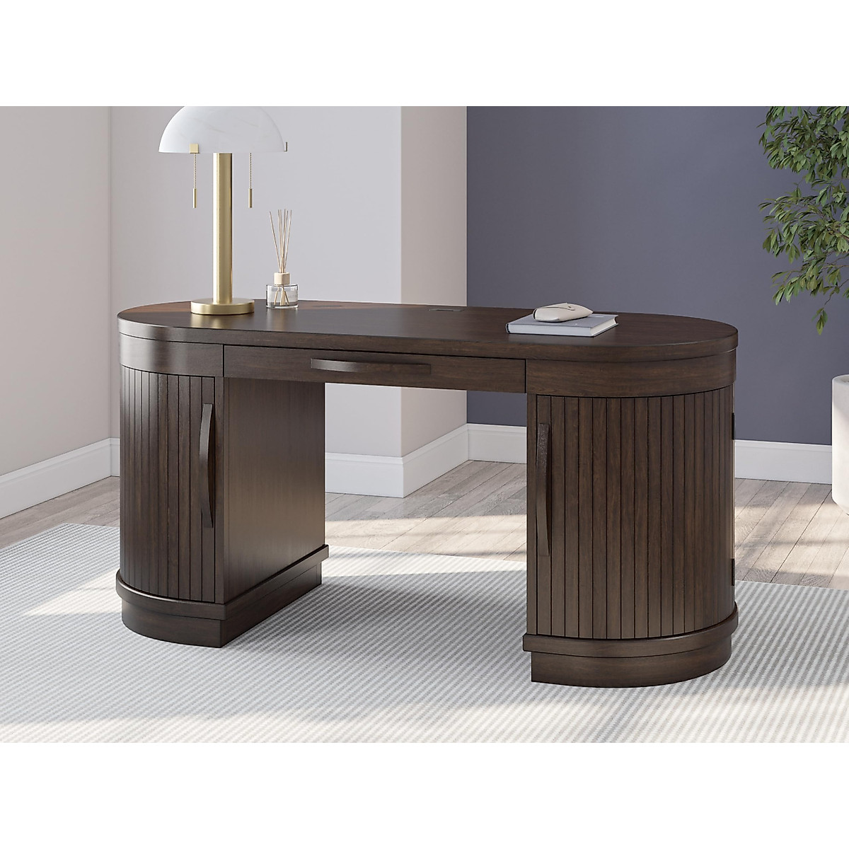 Signature Design by Ashley Korestone Home Office Desk, 63" W x 26" D x 30" H, Dark Brown