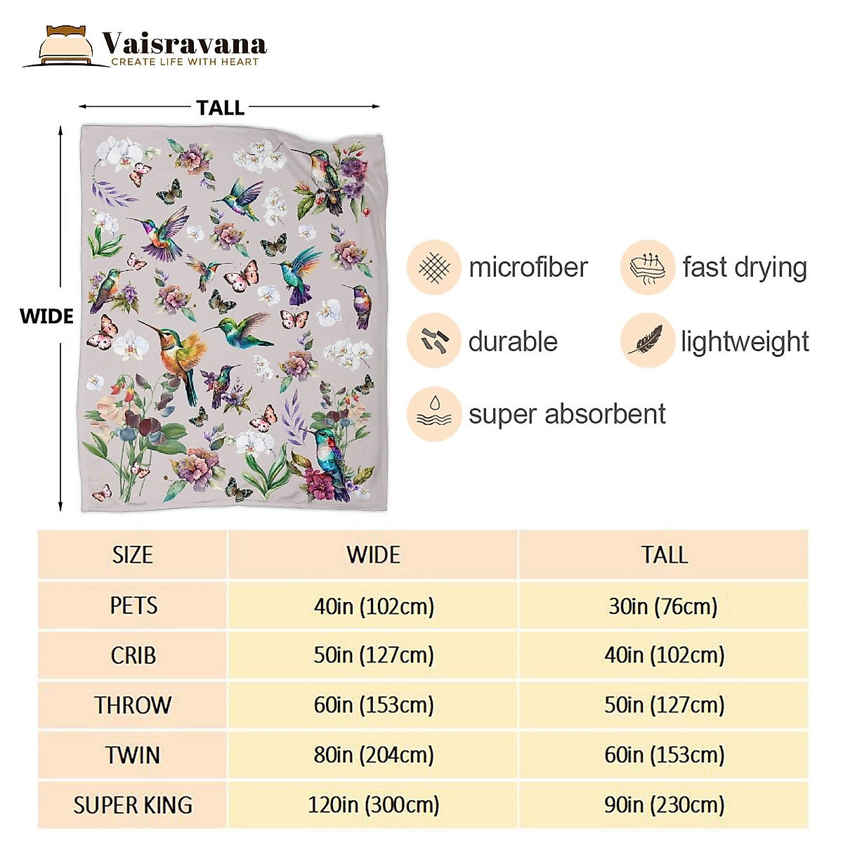 Hummingbird Throw Blanket Butterfly Hummingbirds Theme Blanket for Women Girls Hummingbird Gifts for Bird Lovers Bird Flower Blanket for Couch Bed Outdoor 40"x50"for Kids/Child