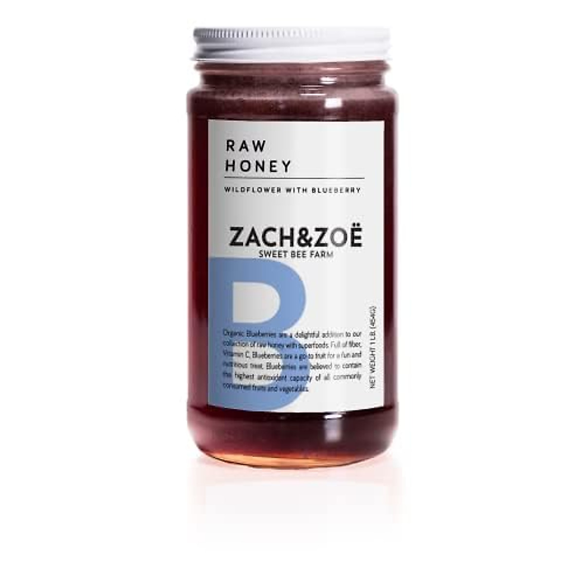 Zach & Zoe Sweet Bee Farm Raw Wildflower + Blueberry Honey Gift Set, 12.00 Ounce (Pack of 1)