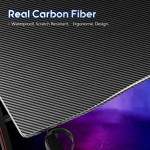 MOTPK Gaming Desk 31 inch, Small Gaming Desk for Kids, Gift Idea, PC Computer Desk, Home Office Desk Workstation with Carbon Fiber Surface, Gaming Table with Headphone Hook and Cup Holder