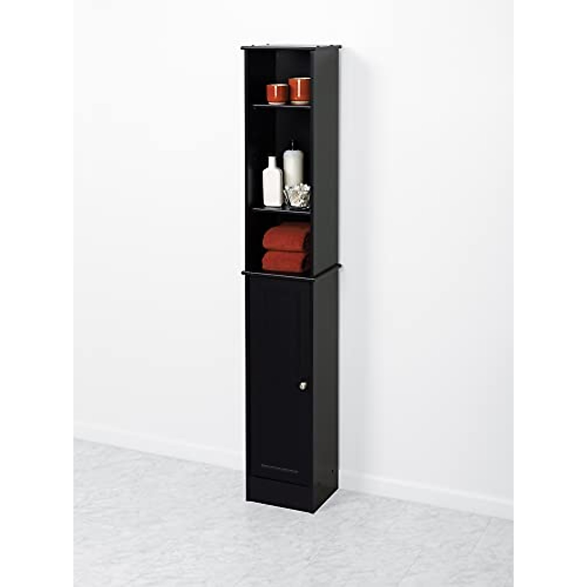Zenna Home Linen Tower, 5-Tier, Bathroom Storage, Espresso Spacesaver