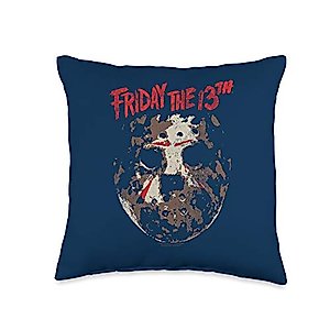 Friday the 13th Jason Rough Mask Throw Pillow, 16x16, Multicolor