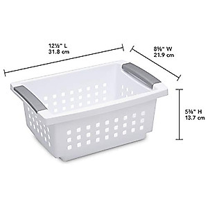 Sterilite Small Stacking Baskets, Bins, Crates, White