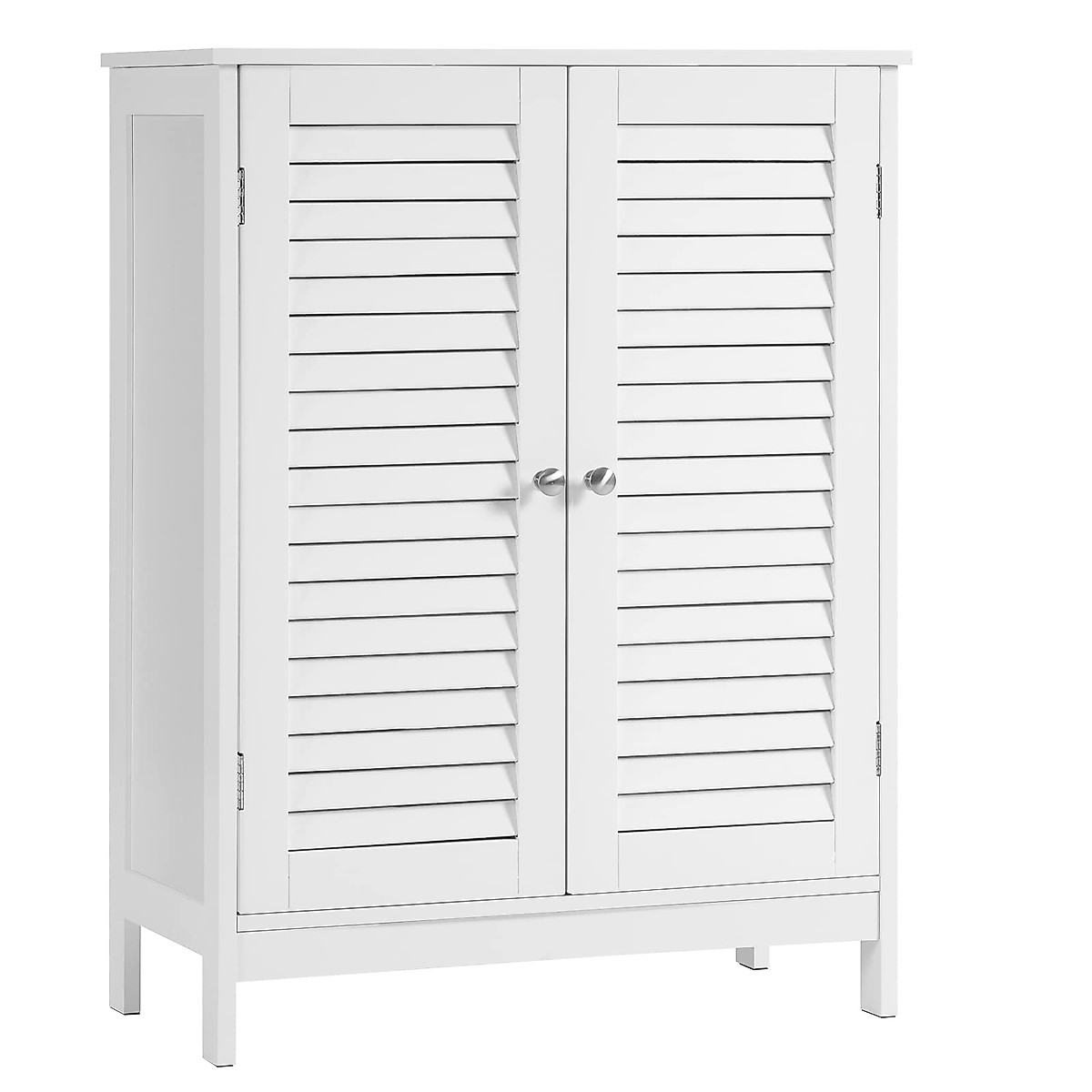 Reettic Bathroom Freestanding Storage Cabinet, Floor Storage Cabinet with 2 Doors, Bathroom Cabinet with Adjustable Shelf, 23.6" L x 11.8" W x 31.5" H, White BMGZ301W