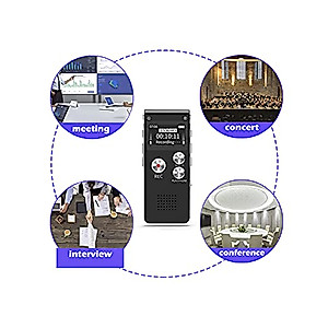 Digital Voice Recorder 16GB Voice Recorder with Playback for Lectures - USB Rechargeable Dictaphon Upgraded Small Tape Recorder