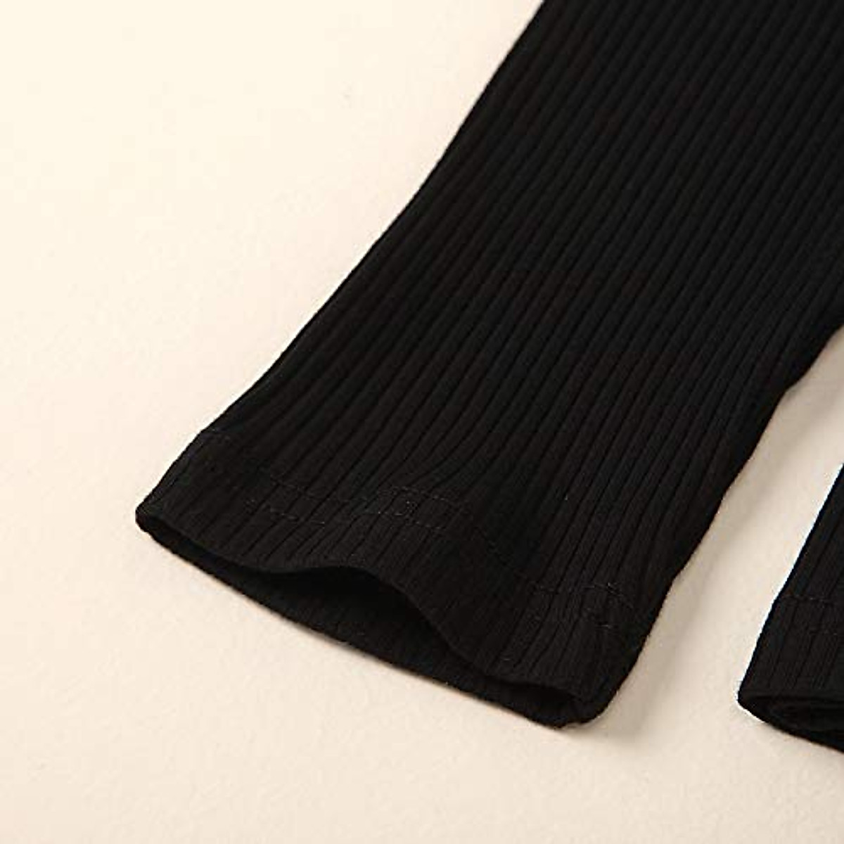 Daitu Newborn Baby Girl Outfits Long Sleeve Solid Sweater Tops + Button Mini Skirt 2-Piece Clothes Set (Black, 7-8 Years)