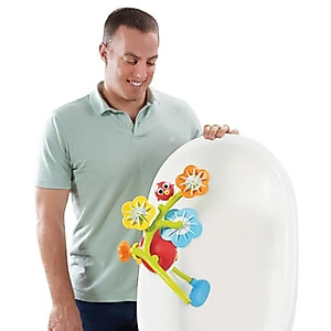 Yookidoo Baby Bath Mobile - Spinning Flowers and Swiveling Fountain for Newborn and Toddler Bath Time Sensory Development (Tub Not Included) - Attaches to Any Size Tub Wall - 0-2 yrs.