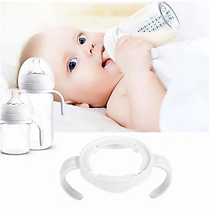 Newmemo Baby Bottle Handles, Bottle Grip Handle Baby Bottle Holder Compatible for Avent Natural Wide Mouth PP Glass Baby Feeding Bottles Baby Bottle Accessories, 2 Count