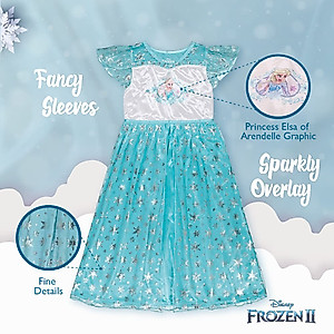 Disney Girls' Frozen Fantasy Gown Nightgown, ELSA IN BLUE 2, 3T