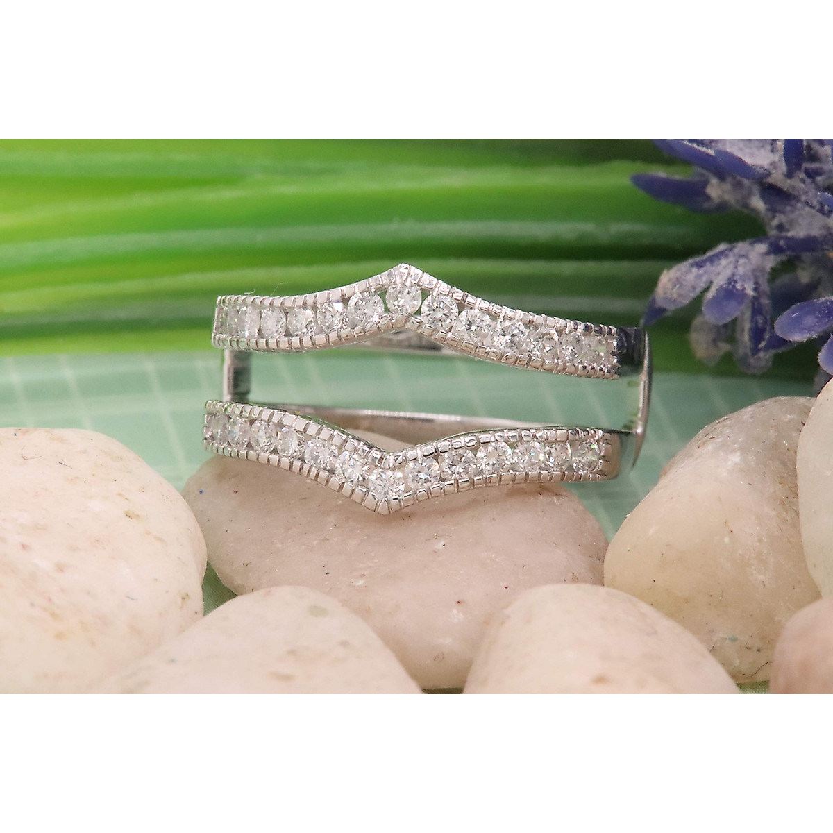 Dazzlingrock Collection 0.45 Carat (Cttw) Round White Diamond Women Wedding Enhancer Ring 1/2 CT, 18K White Gold, Size 9