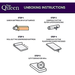 NapQueen 6 Inch Innerspring Queen Size Medium Firm Support Relief Mattress, Bed in a Box, White