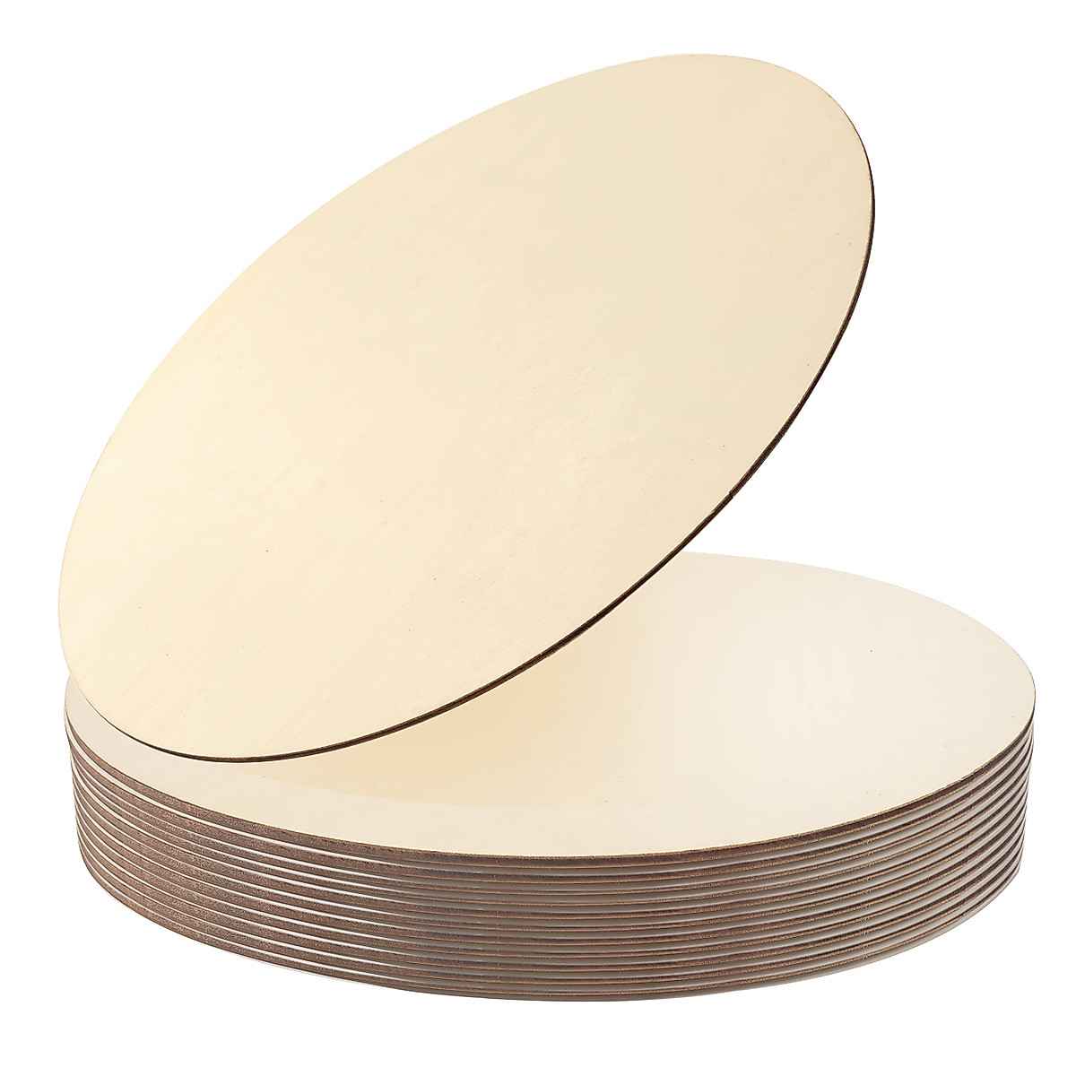Wood Circles for Crafts,12 Pack 12 Inch Unfinished Wood Blank Rounds Wooden Cutouts for Crafts, Door Hanger, Door Design, Wood Burning