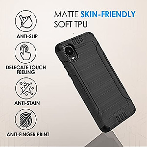 HRWireless Compatible for TCL A3 A509DL Phone Case 5.5" (Not for X Version), TCL A3 Case with Premium Original Minimalistic Design for Shock Absorption, Accidental Drop, Scratche, Hybrid Unisex Cover