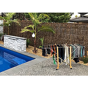 Scandinaf Foldable Clothes Drying Rack | Collapsible Drying Racks for Laundry | Extra Large and Heavy Duty Clothing Drying Rack with Iron Wires and Wooden Legs and 2 Levels with 91 Ft Drying Area