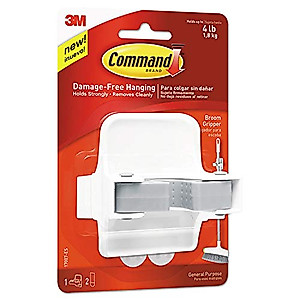 Command 8358002331 08358002331 Plastic Broom Gripper, Band, 4-Pack, 4 Pack, Grey/White, 2 Count